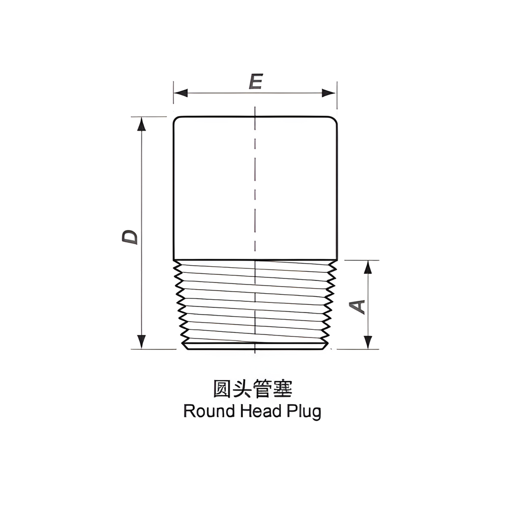 Round plug TH ASTM A182 F347 CL3000